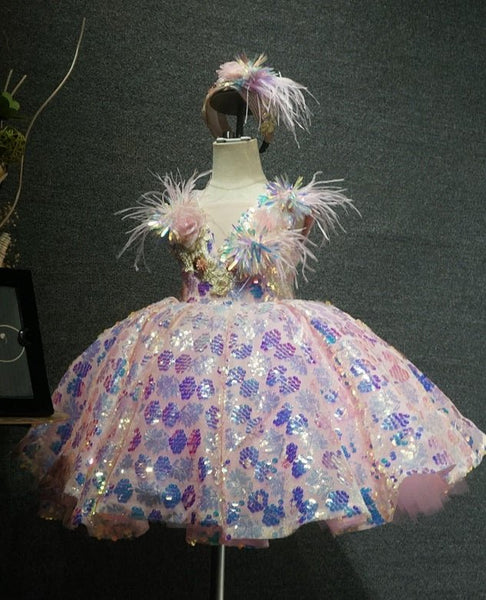 Cute Girl Glitz Beaded Pageant Dress With Hair bow#baby girl pageant ...
